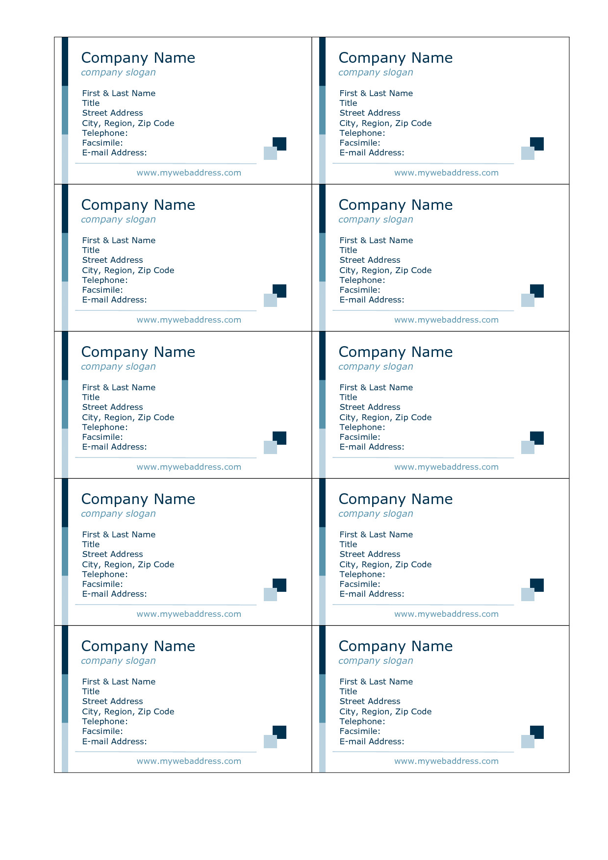Avery Business Card Template 8859 Apocalomegaproductions