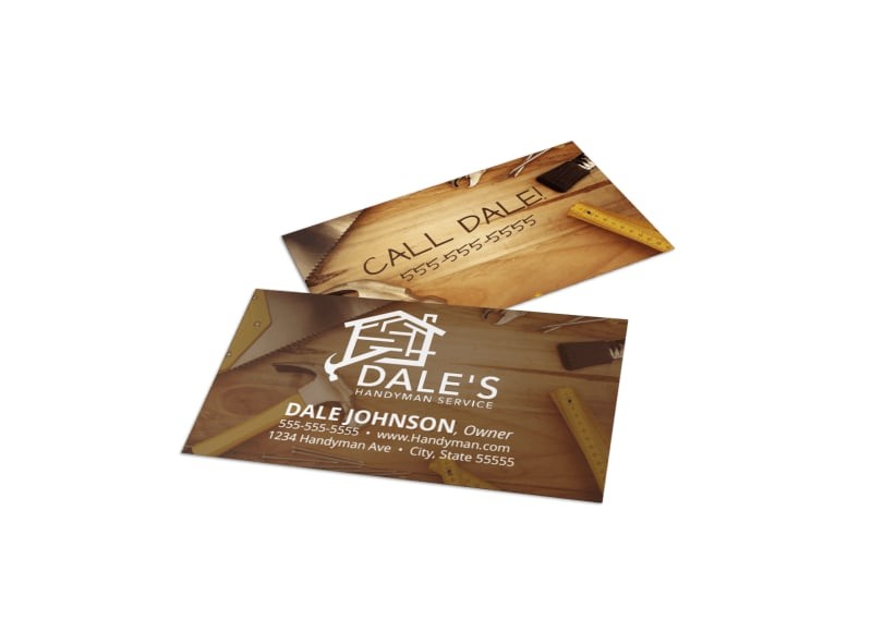Handyman Business Cards Templates Free AMP