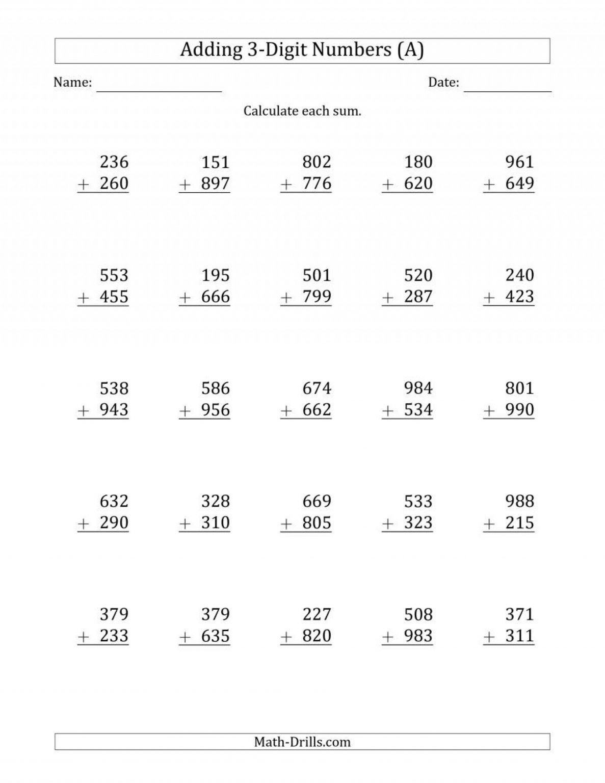 5 Free Math Worksheets Second Grade 2 Subtraction Subtract 3 Digit 5-free-math-worksheets-second-grade-2-subtraction-subtract-3-digit