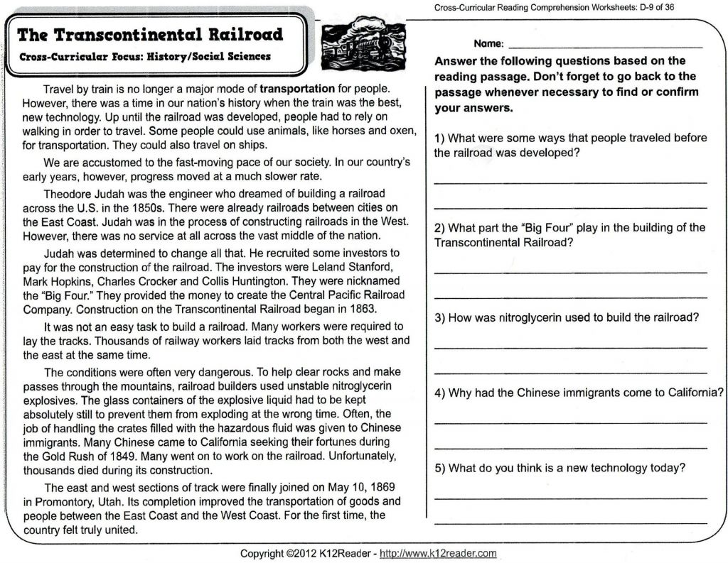 5 Reading Comprehension Worksheets Fourth Grade 4 AMP